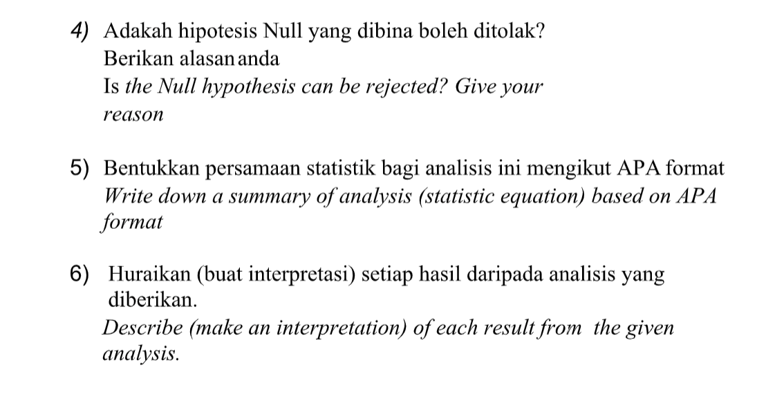 Solved Table 1 Group Statistics Jantina/Gender N Mean Std. | Chegg.com