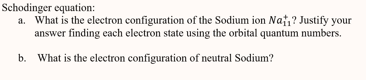 Solved Schodinger equation: a. What is the electron | Chegg.com