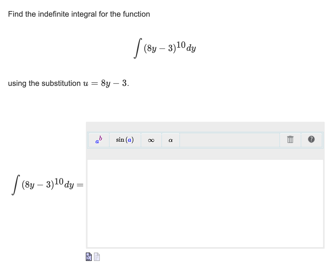 Solved Find the indefinite integral for the function | Chegg.com