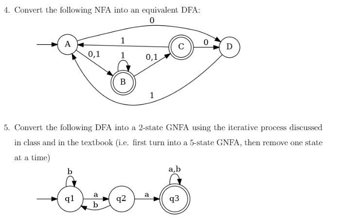 Solved 4. Convert the following NFA into an equivalent DFA: | Chegg.com