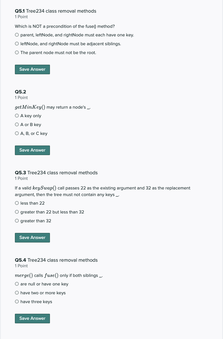 Solved JAVA 1. The remove()remove()method removes the | Chegg.com