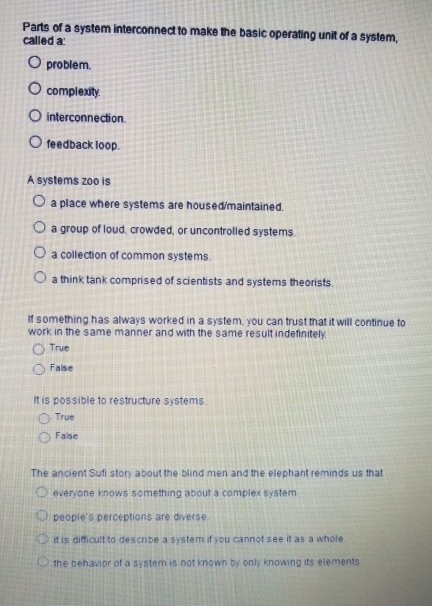 Solved Parts of a system interconnect to make the basic | Chegg.com