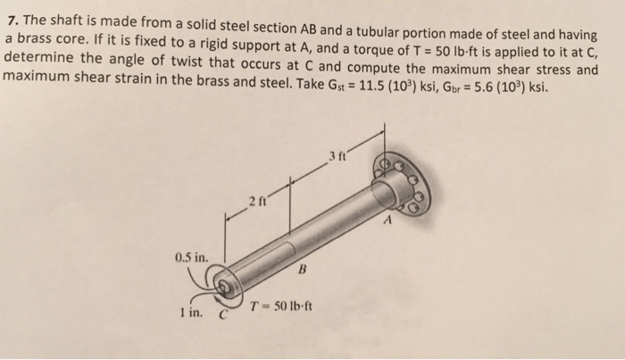 Solved 7. The shaft is made from a solid steel section AB | Chegg.com