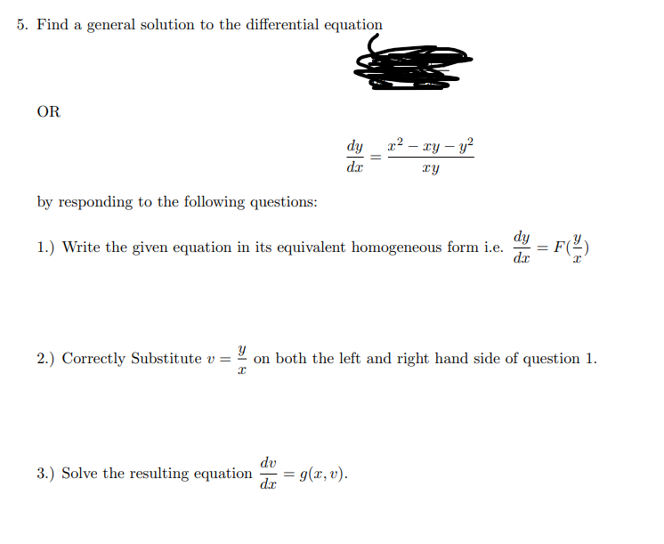 Solved 5. Find a general solution to the differential | Chegg.com