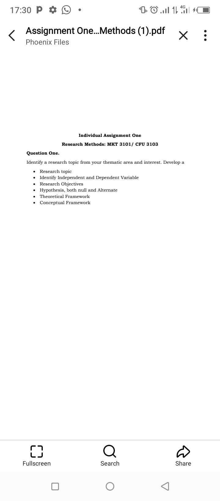 Solved Individual Assignment One Research Methods: MKT | Chegg.com