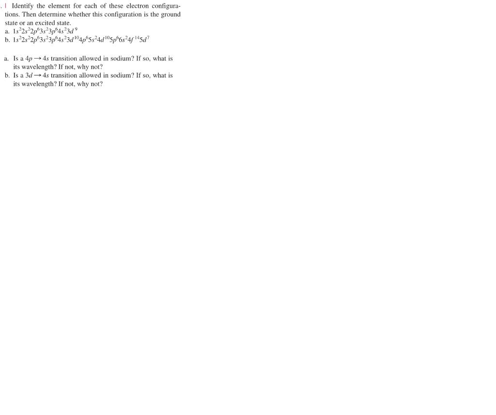 Solved . Identify the element for each of these electron | Chegg.com