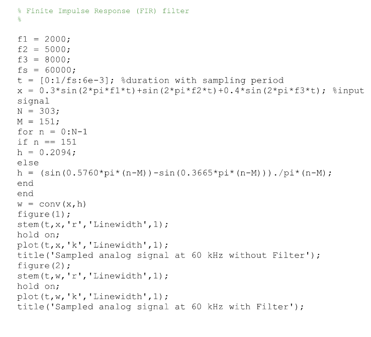 % Finite Impulse Response (FIR) filter = X = fl = | Chegg.com
