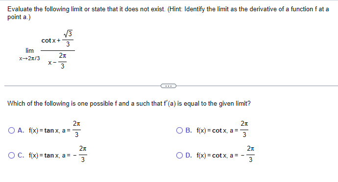 Solved Evaluate the following limit or state that it does | Chegg.com