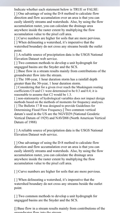 Solved Indicate whether each statement below is TRUE or | Chegg.com