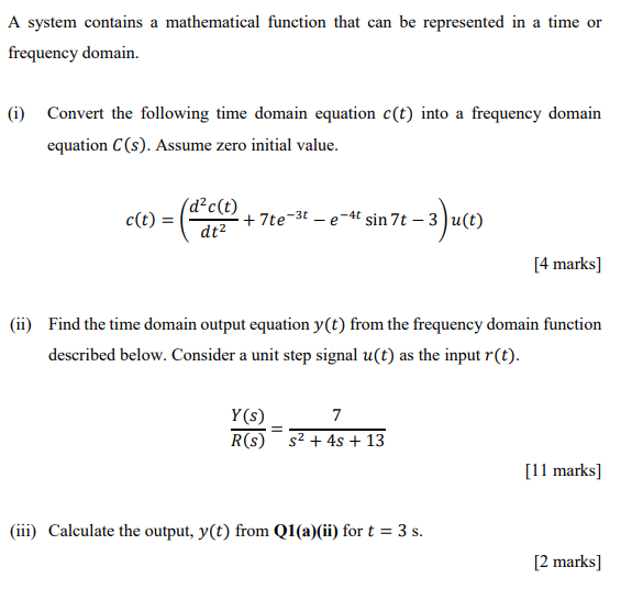 Solved A system contains a mathematical function that can be | Chegg.com