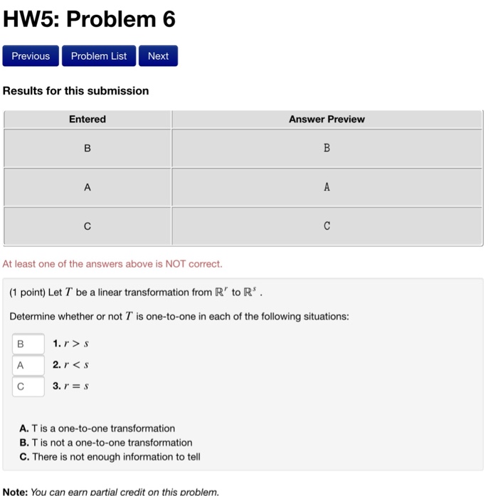 Solved HW5: Problem 6 Previous Problem List Next Results for | Chegg.com