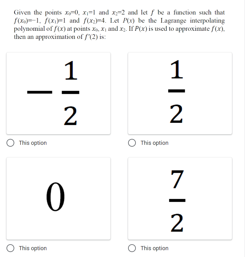 Solved Given the points xo=0, x1=1 and x2=2 and let f be a | Chegg.com
