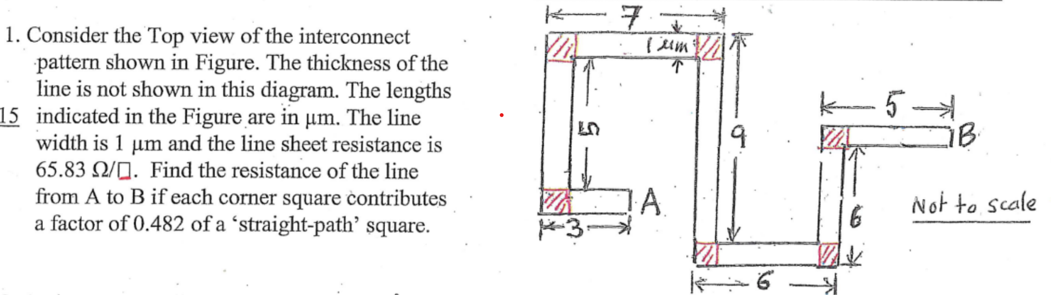 1. Consider the Top view of the interconnect pattern | Chegg.com