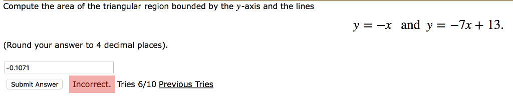 Solved Compute the area of the triangular region bounded by | Chegg.com