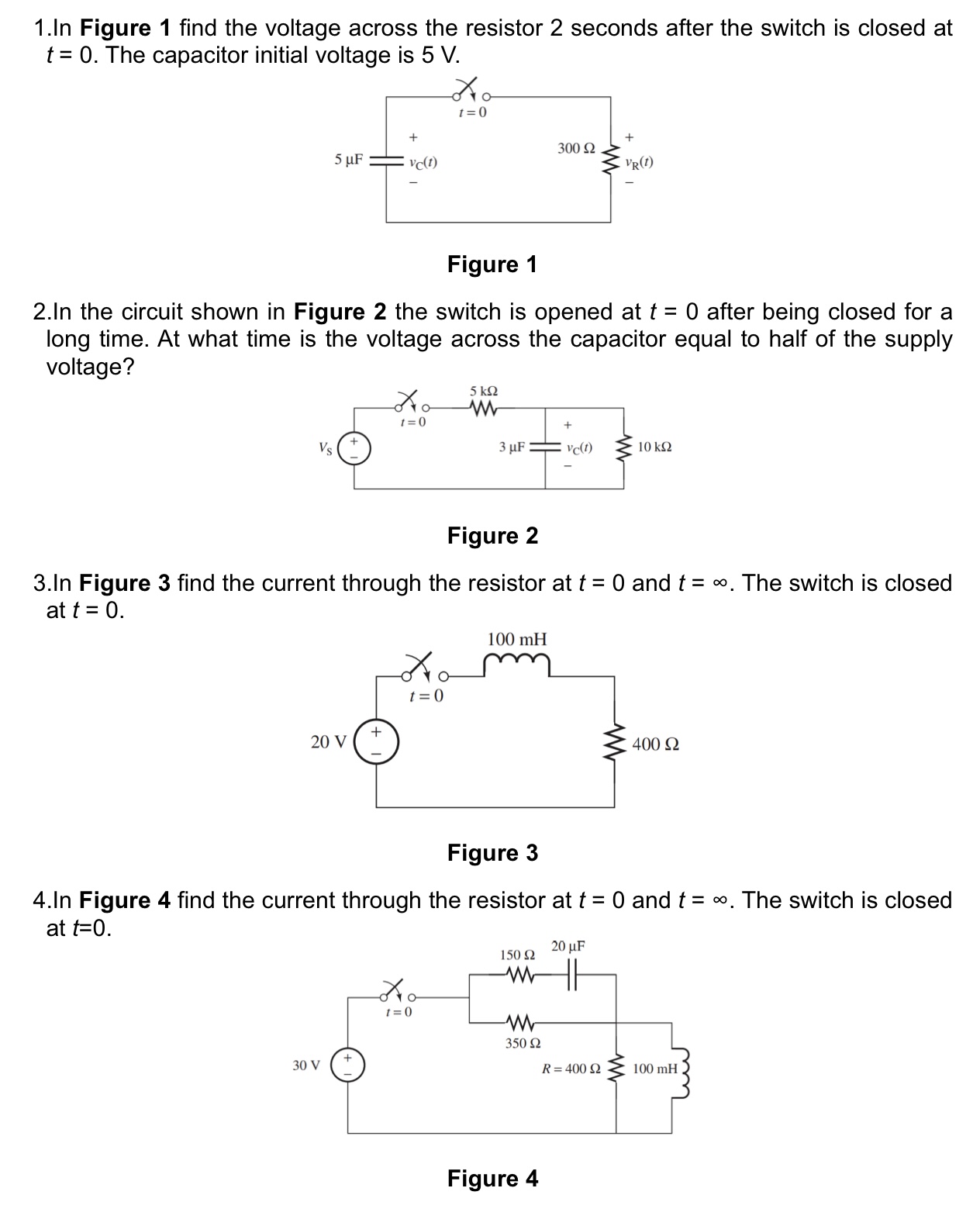 Solved 1. ﻿In Figure 1 ﻿find the voltage across the resistor | Chegg.com