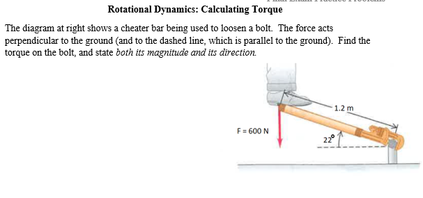 Solved Rotational Dynamics: Calculating TorqueThe diagram at | Chegg.com