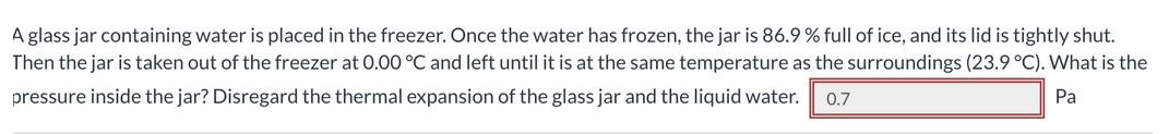 Solved A glass jar containing water is placed in the | Chegg.com