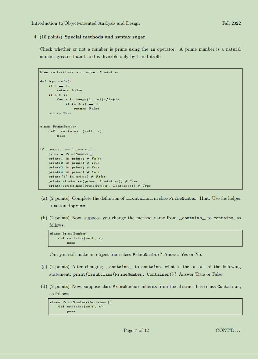 Solved Introduction to Object-oriented Analysis and Design | Chegg.com
