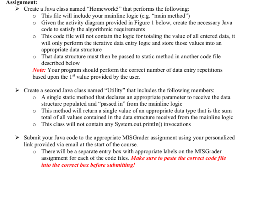 Solved Assignment: Create a Java class named “Homework5” | Chegg.com