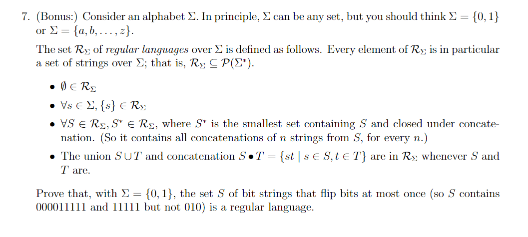 = 7. (Bonus:) Consider an alphabet 2. In principle, | Chegg.com