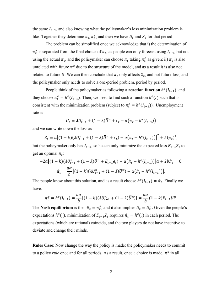 Solved Barro and Gordon Model of Rules and Discretion We use | Chegg.com