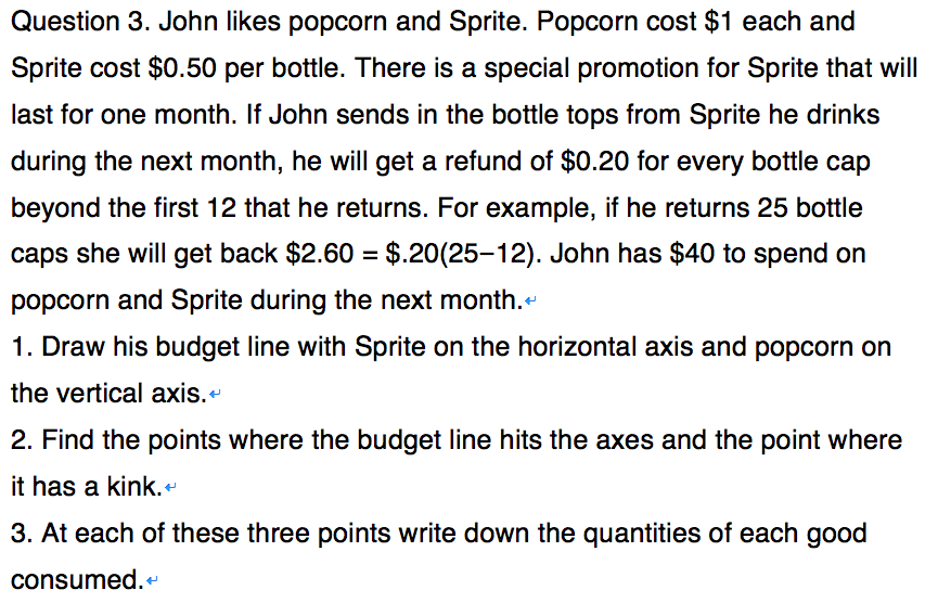 Question 3. John likes popcorn and Sprite. Popcorn | Chegg.com