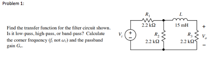 Solved Problem 1: 2.2 kg Find the transfer function for the | Chegg.com