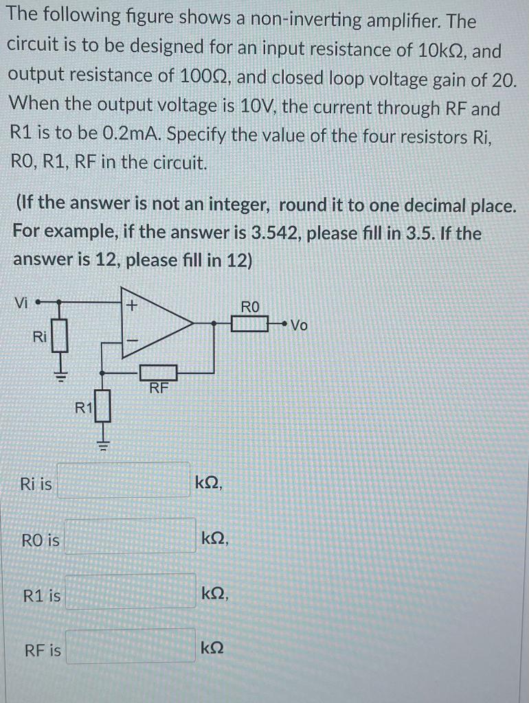 Solved The following figure shows a non-inverting amplifier. | Chegg.com