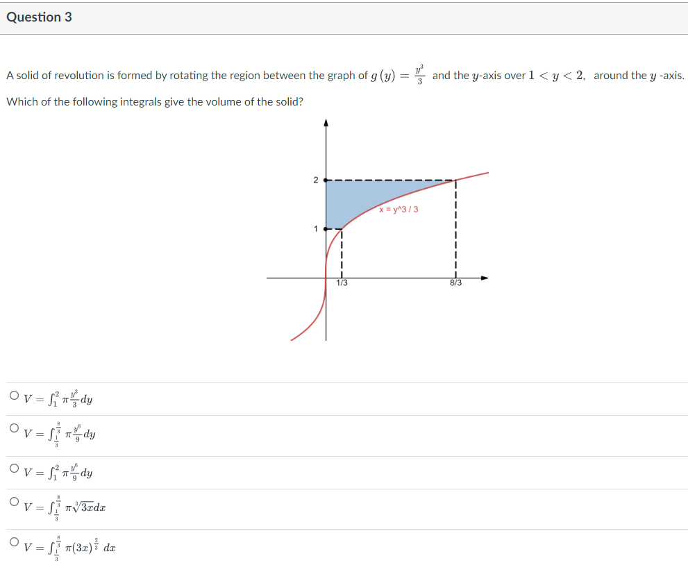 Solved Question 3A solid of revolution is formed by rotating | Chegg.com