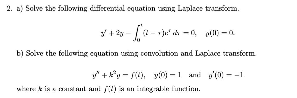 Solved a) ﻿Solve the following differential equation using | Chegg.com