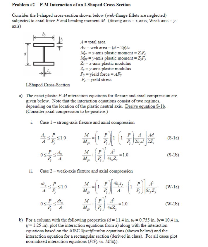 Solved Problem #2 ﻿P-M Interaction of an I-Shaped | Chegg.com