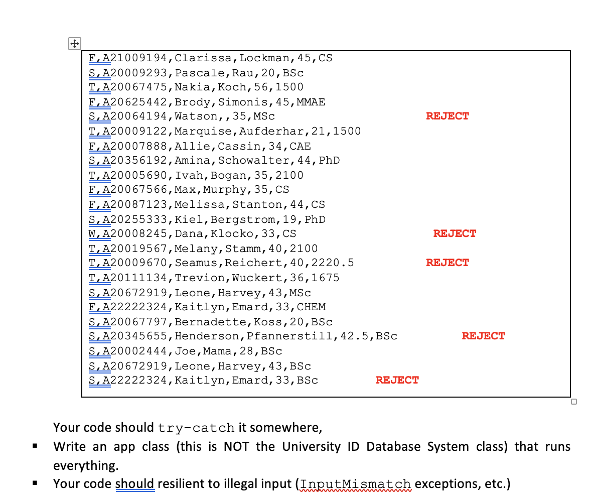 Solved Your task is to design and implement a University ID | Chegg.com