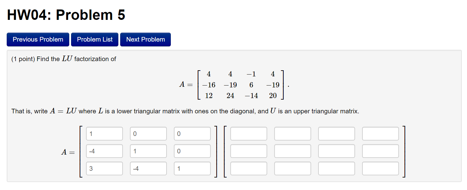 Solved HW04: Problem 5 Previous Problem Problem List Next | Chegg.com