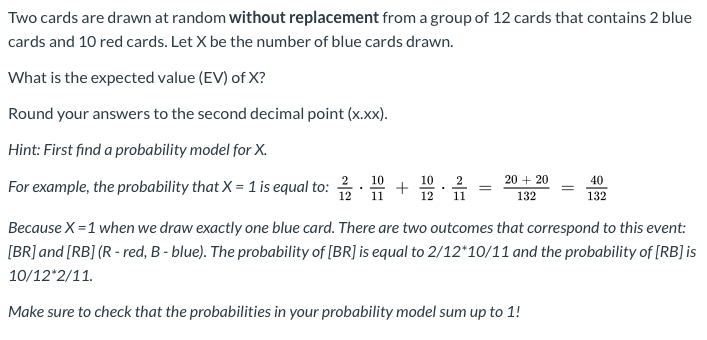 Solved Two cards are drawn at random without replacement | Chegg.com
