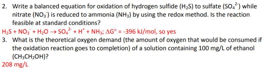 Solved 2. Write a balanced equation for oxidation of | Chegg.com