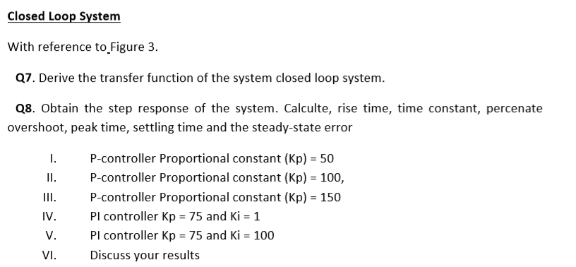Solved Closed Loop System With reference to Figure 3. Q7. | Chegg.com