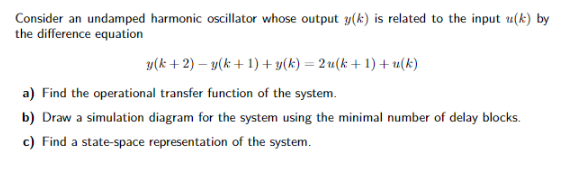 Solved Consider an undamped harmonic oscillator whose output | Chegg.com
