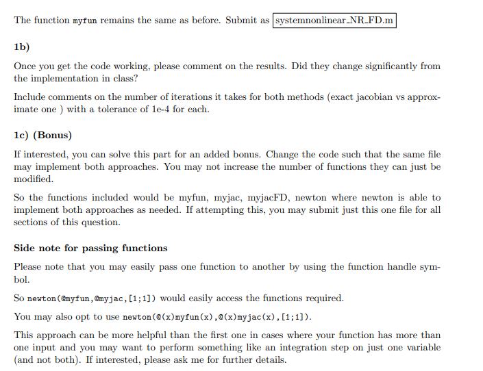 2.1 Write a function to determine the Jacobian using | Chegg.com