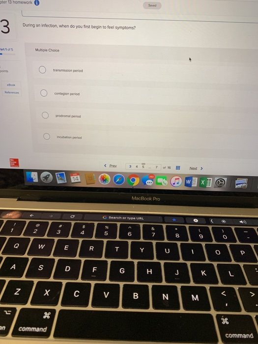 Solved pter 13 homework During an infection, when do you | Chegg.com
