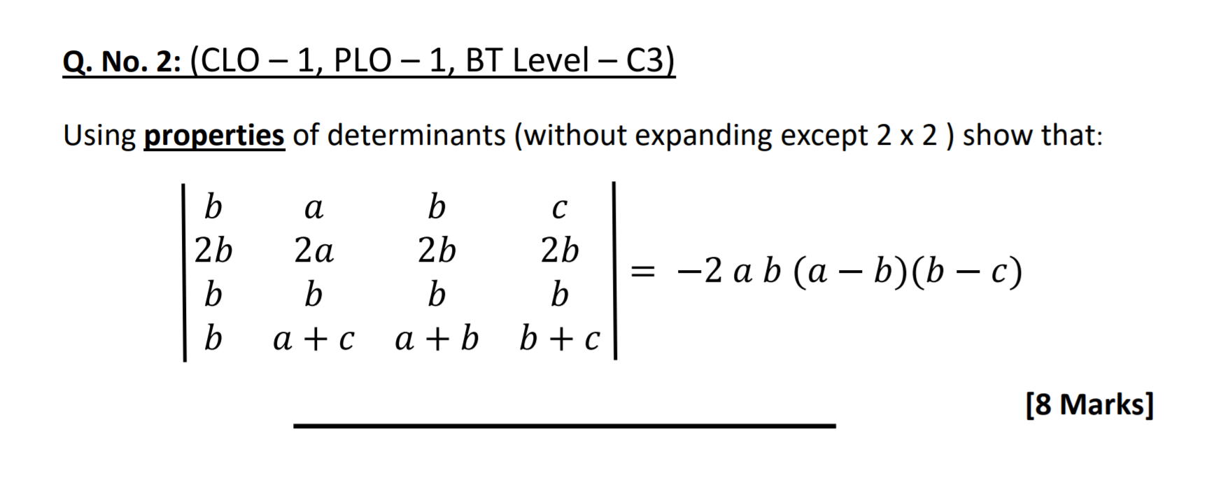 Solved Q. No. 2: (CLO – 1, PLO – 1, BT Level – C3) Using | Chegg.com