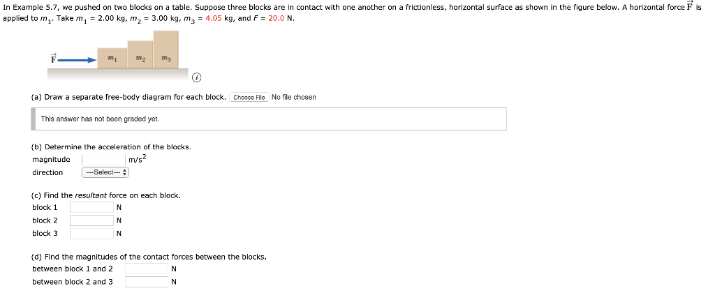 Solved In Example 5.7, we pushed on two blocks on a table. | Chegg.com