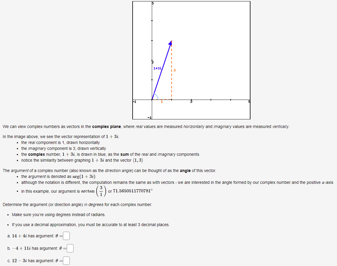 Solved 1+31 We can view complex numbers as vectors in the | Chegg.com