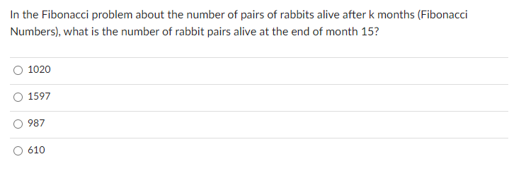Solved In the Fibonacci problem about the number of pairs of | Chegg.com