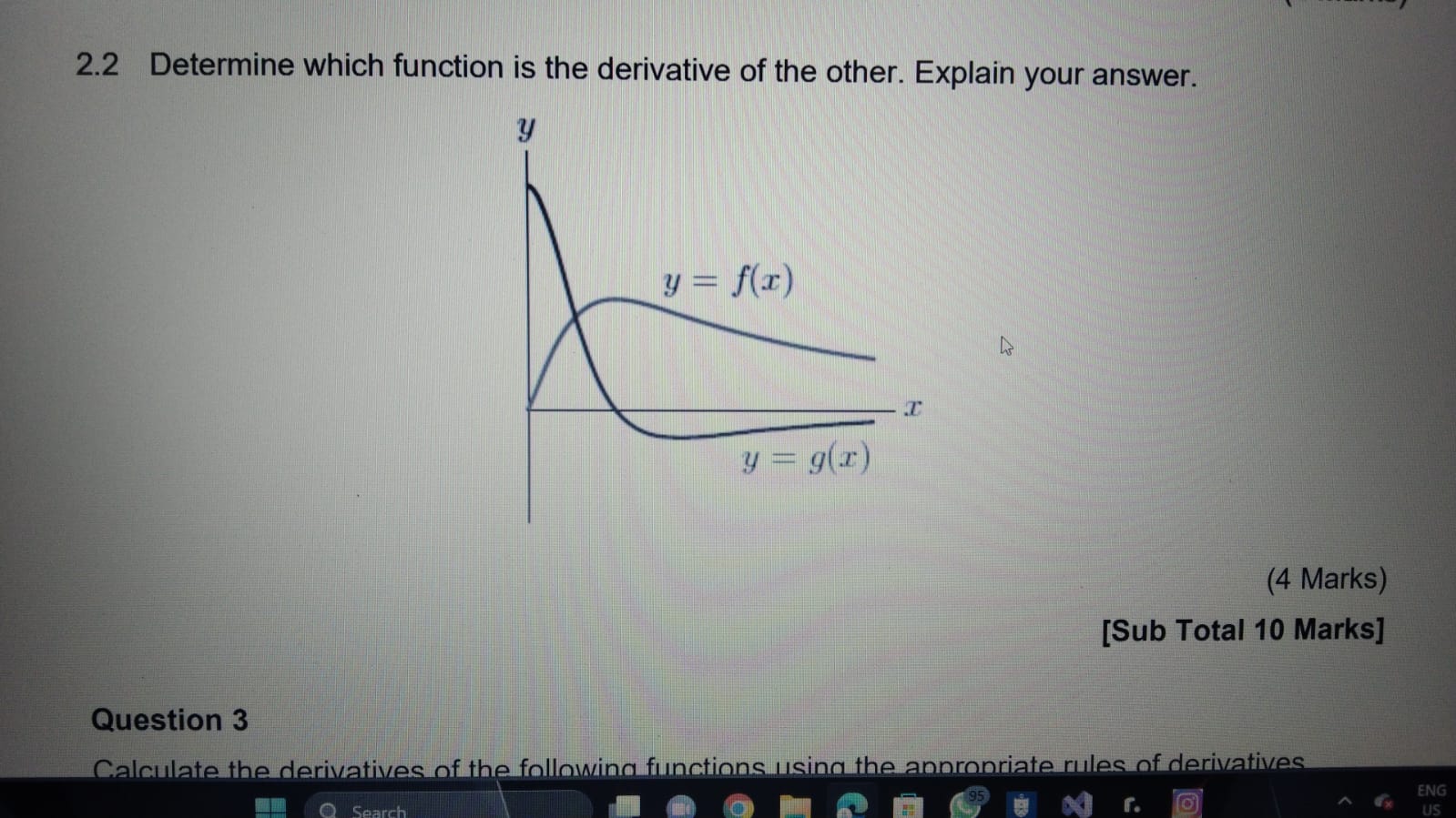 Solved 2.2 Determine which function is the derivative of the | Chegg.com