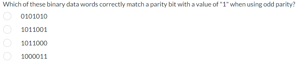 Solved Which of these binary data words correctly match a | Chegg.com