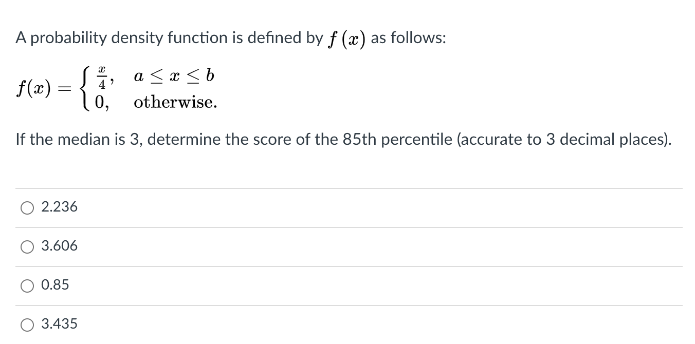 Solved A probability density function is defined by f ( x ) | Chegg.com