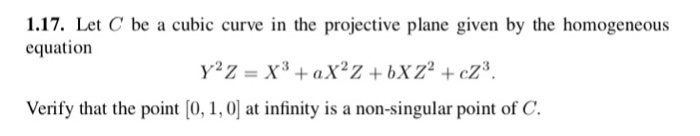Solved 1.17. Let C be a cubic curve in the projective plane | Chegg.com