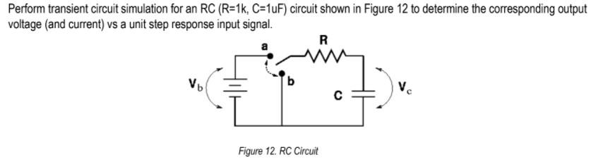 Solved Perform transient circuit simulation for an RC (R=1k, | Chegg.com