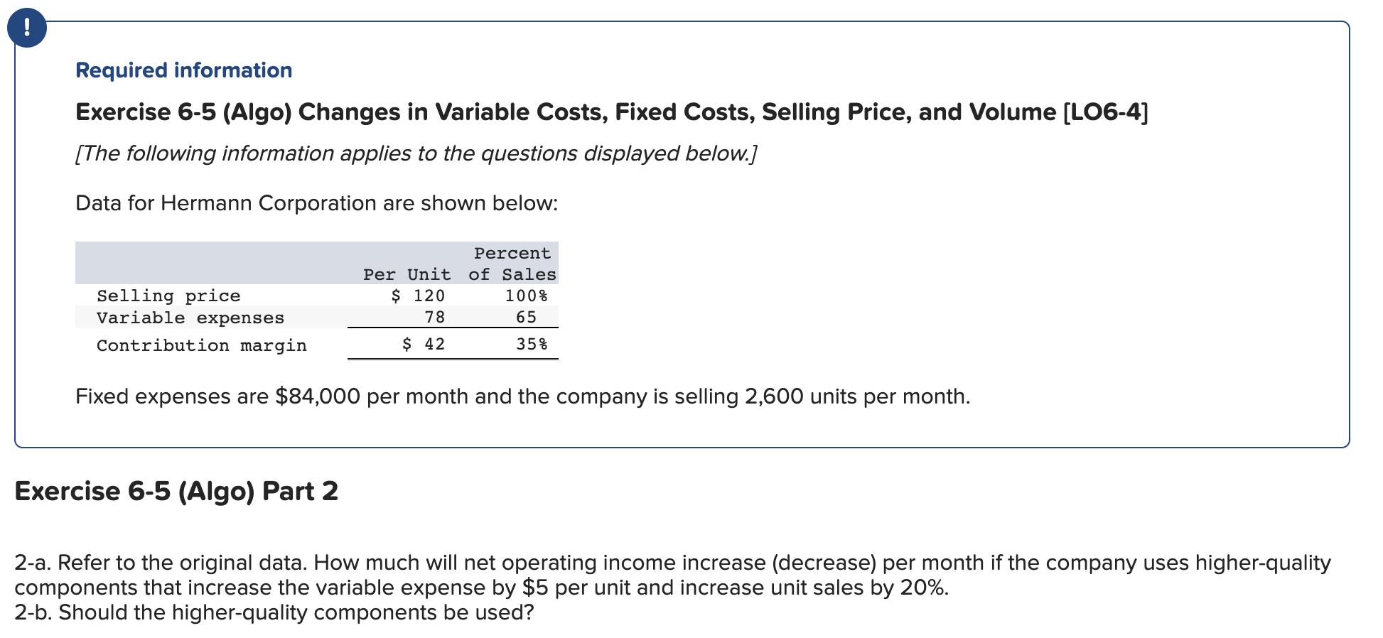 Solved Required information Exercise 6-5 (Algo) Changes in | Chegg.com