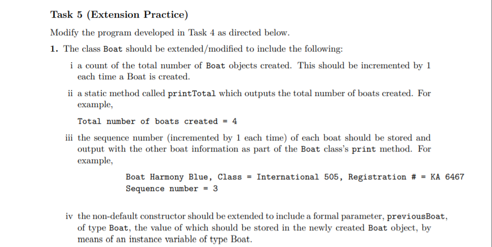 Solved Task 5 (Extension Practice) Modify the program | Chegg.com
